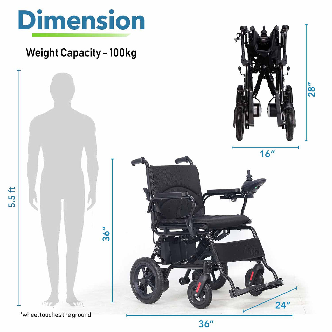 EcoMove Foldable Electric Wheelchair India | Dual Motor | 15 km Range ...